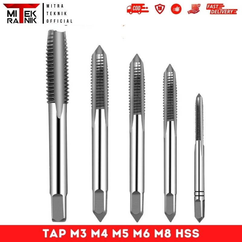 Jual Hand Tap M3 M4 M5 M6 M8 Pembuat Drat Baut 5 7 8 10 12 Tap HSS | Shopee Indonesia