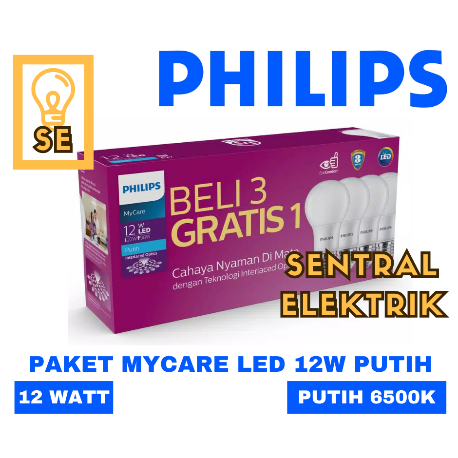 Jual (4pcs) PAKET Philips Led PUTIH 4w 5w 6w 7w 8w 9w 10w 11w 12w 14.5w ...