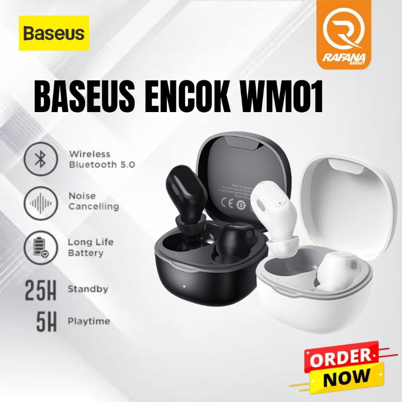Jual Baseus Encok WM01 TWS Earbuds | Shopee Indonesia