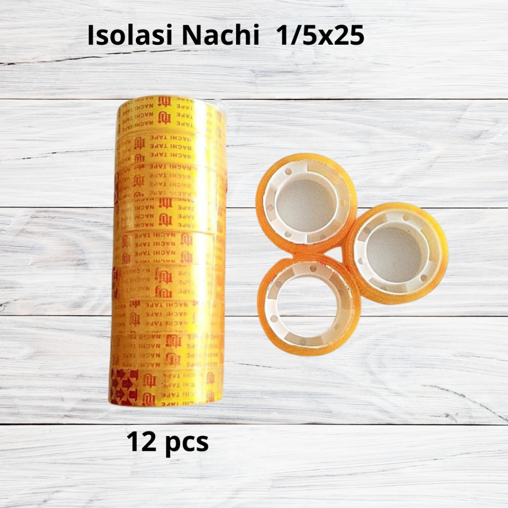 Jual Isolasi Bening Nachi 1/2x25 Yard 1 Slop (12pcs) | Shopee Indonesia