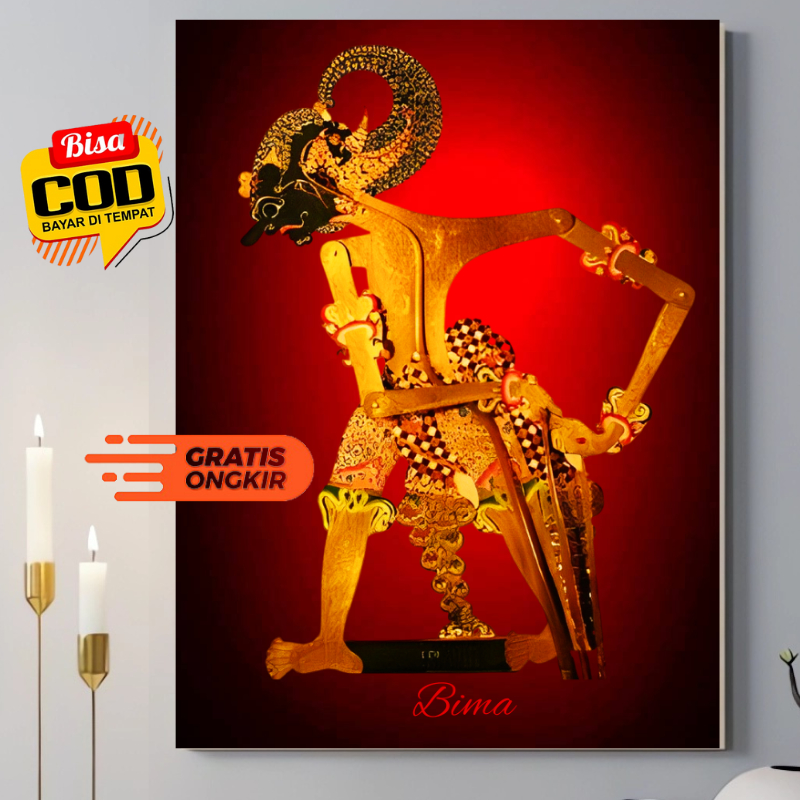 Jual Poster Wayang Kulit Bimasena Untuk Hiasan Dinding Atau Wall Dekor ...