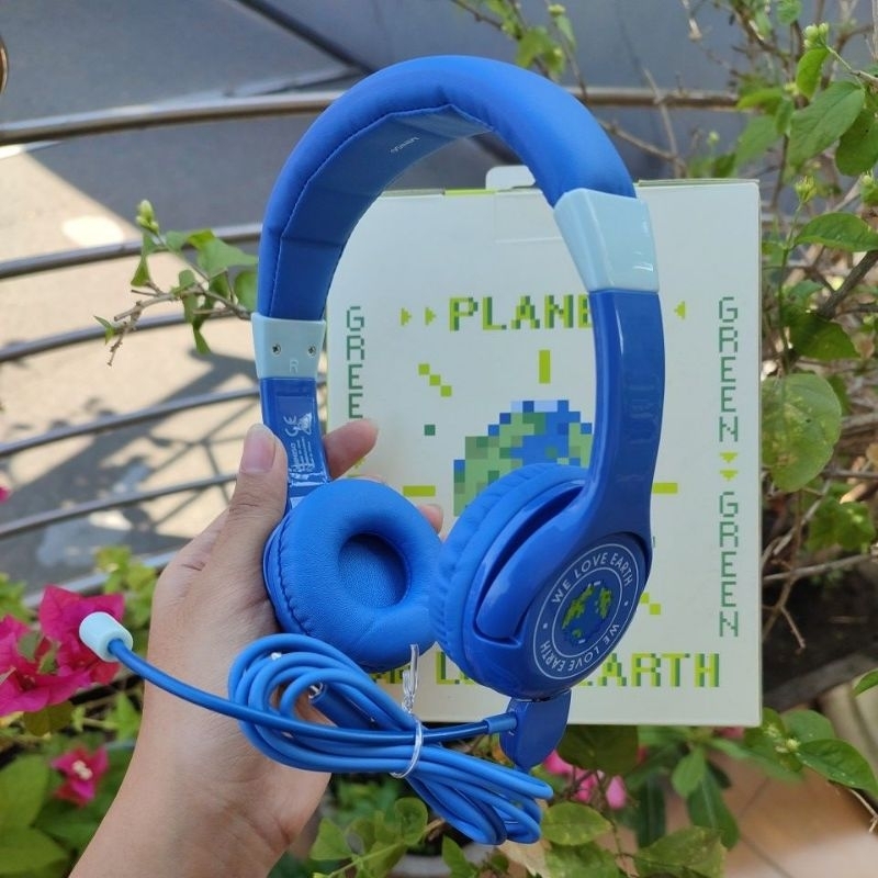 Jual MINISO I LOVE EARTH WIRED HEADPHONES HEADSET WITH BOOM MICROPHONE ...