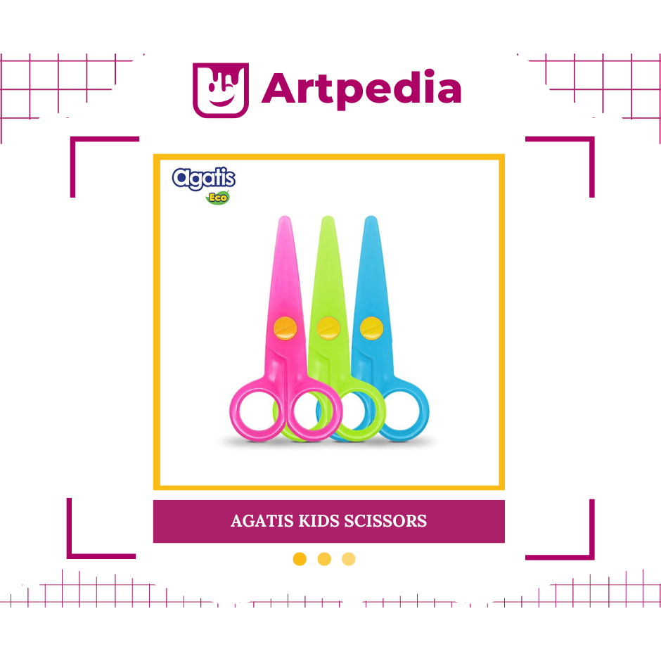 Jual AGATIS KIDS SCISSORS PLASTIC NEON COLOR / GUNTING ANAK 3 TAHUN ...