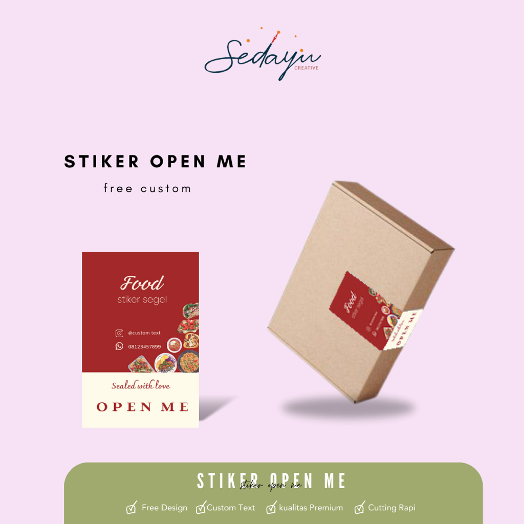Jual Sticker Open Me | Sticker Segel Packaging | Sticker Segel Costume ...