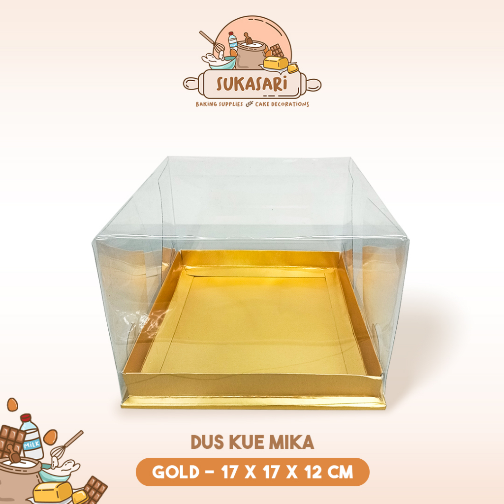 Jual Sukasari - Dus Mika Gold, Putih / Kotak Mika / Dus Kue Mika / Cake ...