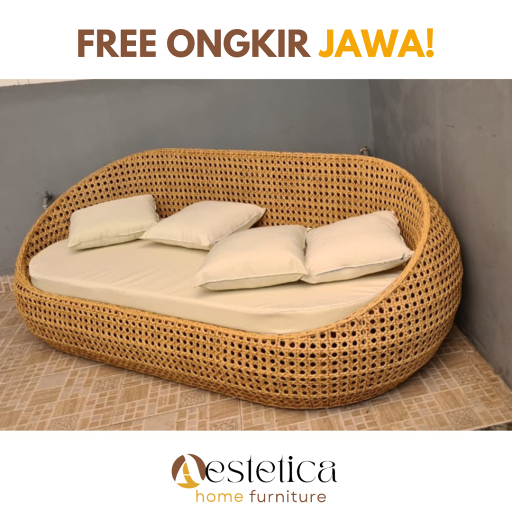 Jual FREE ONGKIR JAWA - SOFA ROTAN GENTONG TANJUNG PREMIUM SET LENGKAP ...