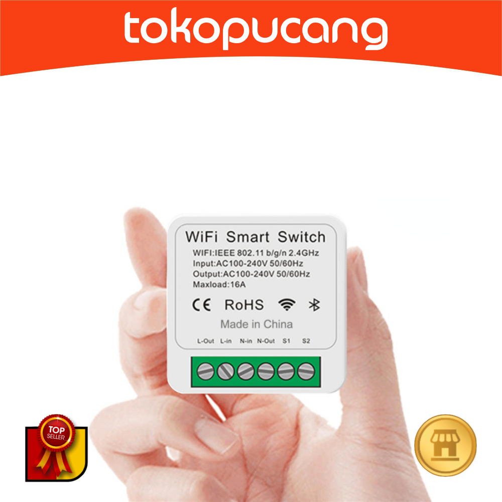 Jual EWeLink Mini Wifi Smart Switch 16A Light 2 Way Control Module DIY | Shopee Indonesia