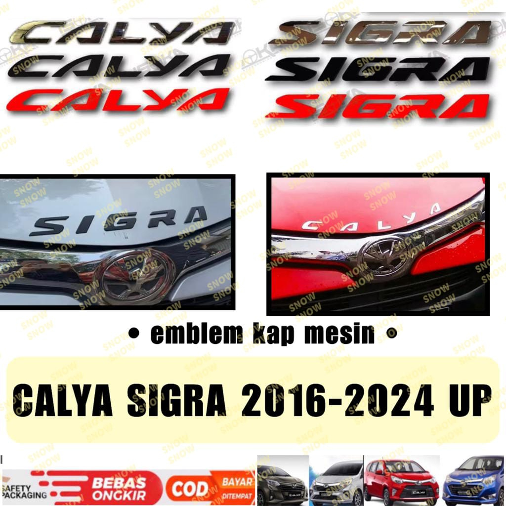 Jual Emblem Kap Mesin Calya Sigra 2016 2022 2024 2025 up Hitam Chrome ...