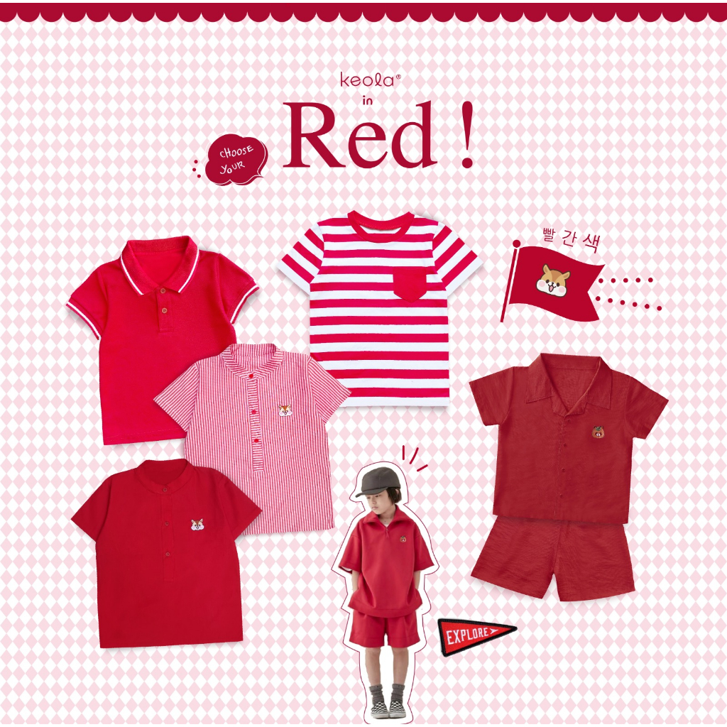 Jual KEOLA - All Red Collections Usia 1 – 10 Tahun / Edisi Merah Kaos ...
