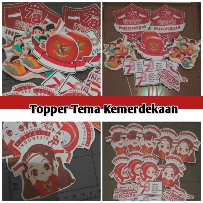 Jual NEW !!! Topper tema kemerdekaan/topper buket/topper kue/topper ...