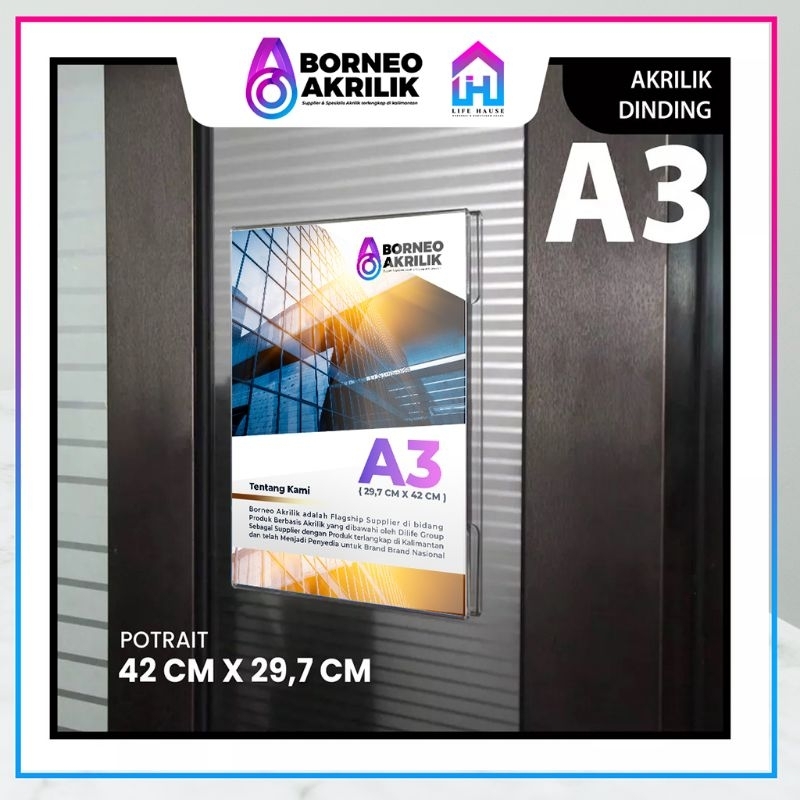 Jual TEMPAT BROSUR AKRILIK DINDING POSTER AKRILIK SIGN HOLDER AKRILIK ...
