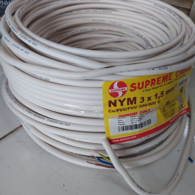 Jual Kabel NYM 3x1,5 Supreme ini harga per meter | Shopee Indonesia
