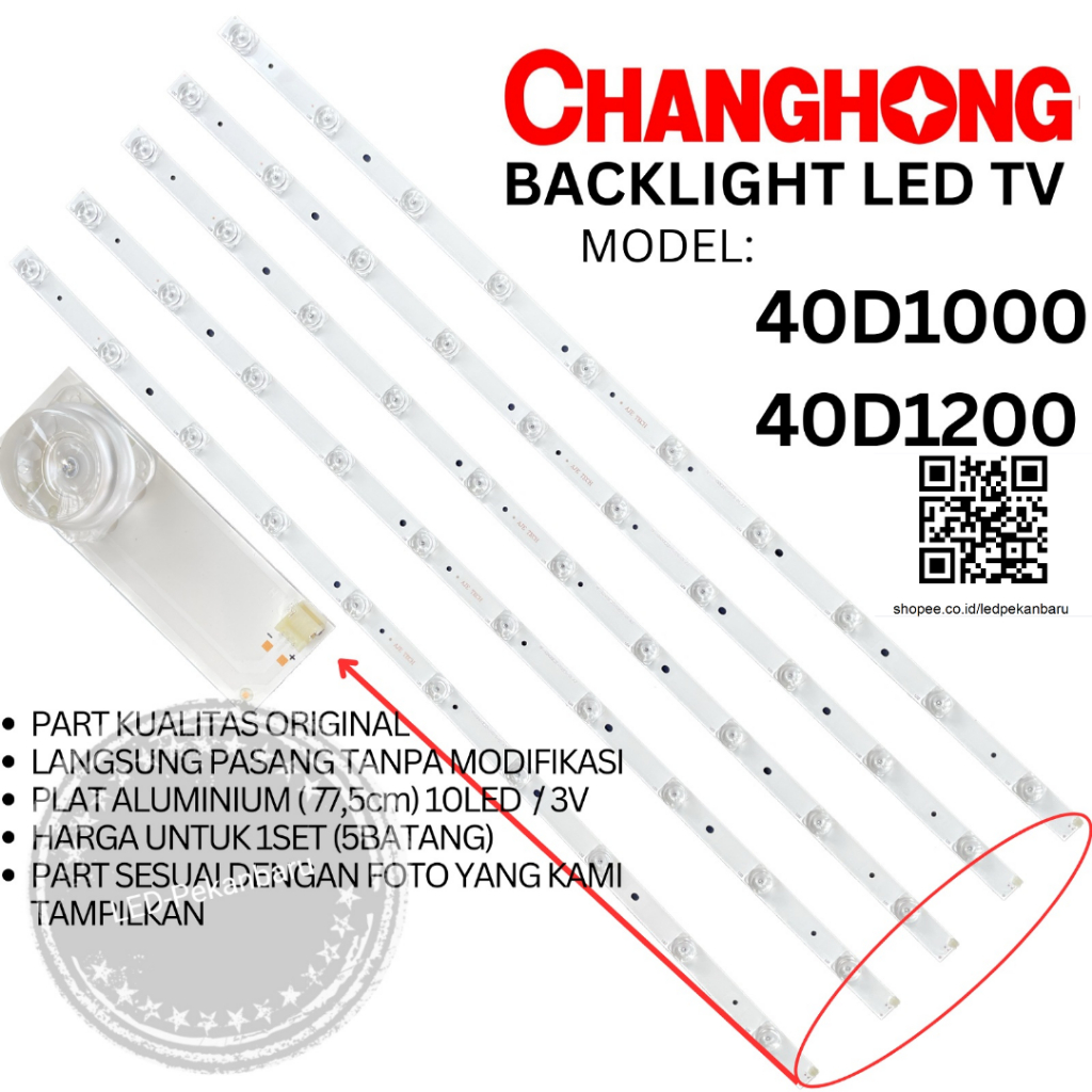 Jual BACKLIGHT LED TV CHANGHONG 40 INC 40D1000 40D1200 LAMPU BL 10K 3V ...