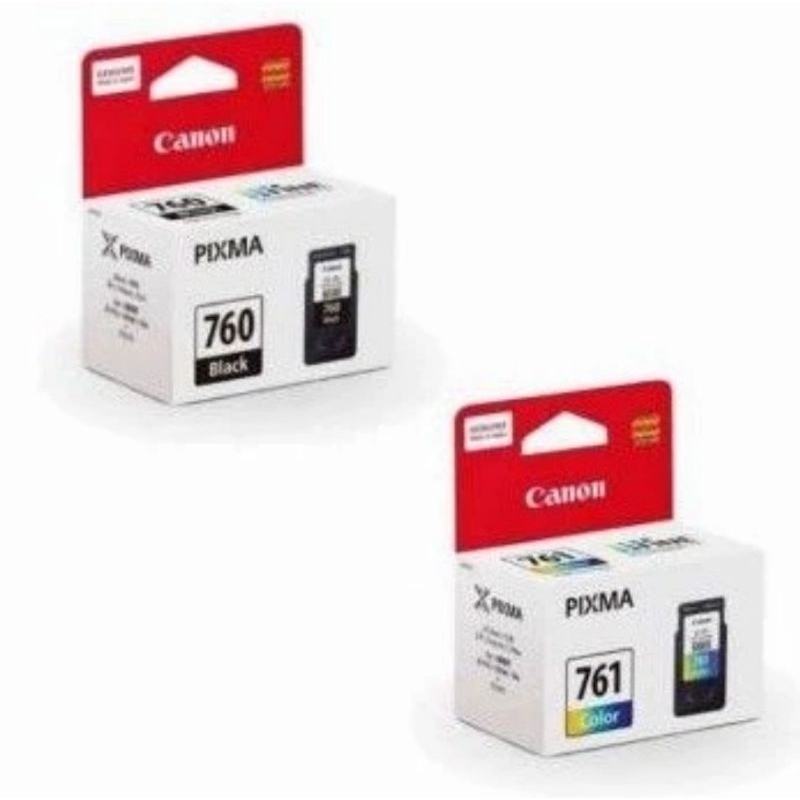 Jual 1SET TINTA CANON PG-760 BLACK DAN CL-761 TRI COLOR ORIGINAL ...