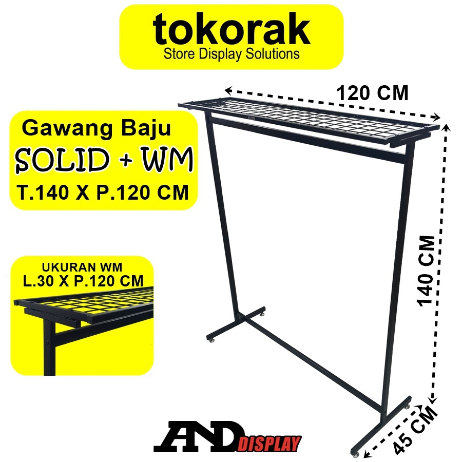 Jual GAWANG BAJU 120CM + RAM SOLID RAK BESI SULING PIPA KOTAK STAND ...