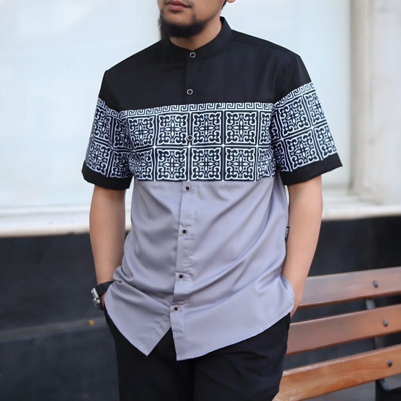 Jual Kemko Pendek Motif/Kemeja Qurta/Pakaian Muslim | Shopee Indonesia