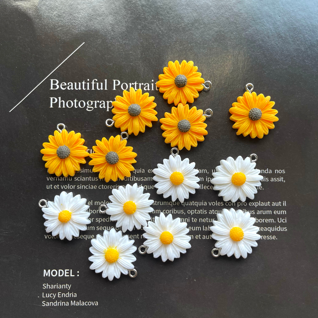 Jual 1 pcs Charm Resin - Bunga Daisy Flat | Shopee Indonesia