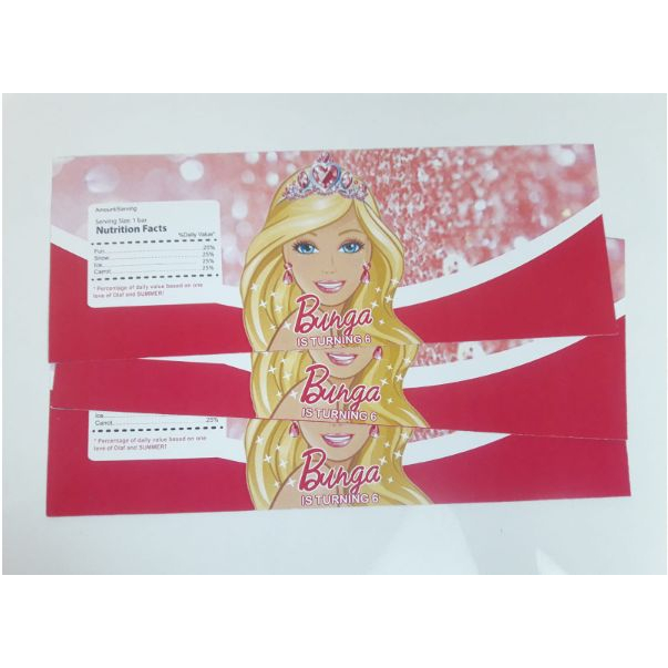 Jual label susu botol barbie / label minuman botol barbie / label susu ...