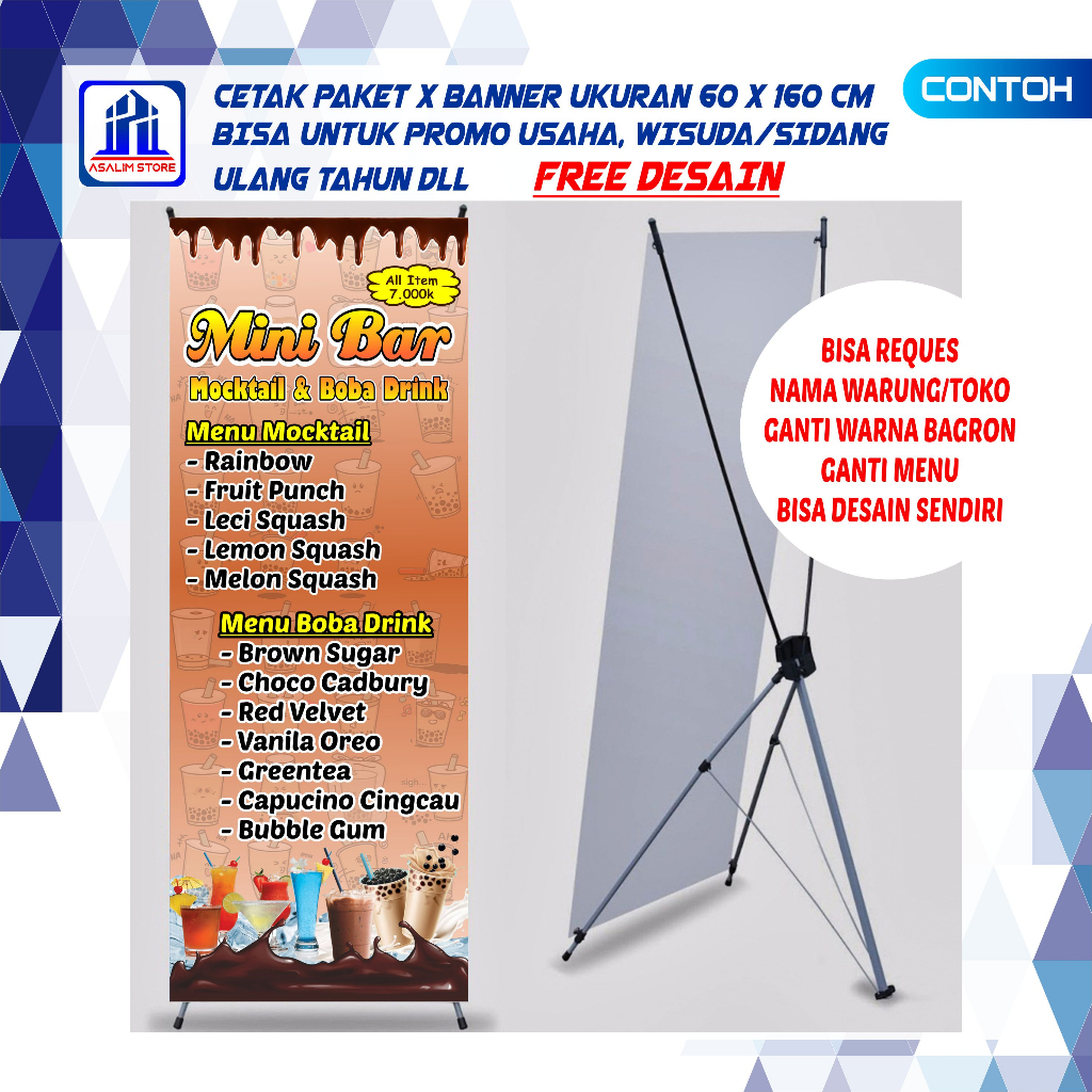 Jual Spanduk Jualan Seblak 60x160 cm Standing X bener Promosi Spanduk ...