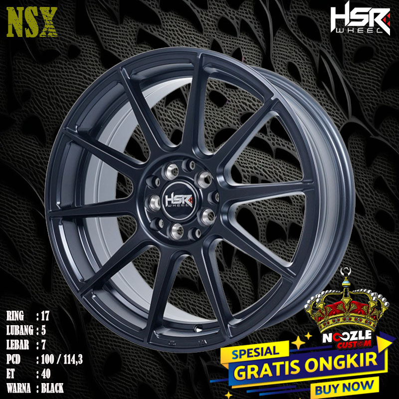 Jual VELG RACING HSR RING 17 LUBANG 5 PELEK MOBIL HSR BAUT 5 TYPE NSX BLACK | Shopee Indonesia