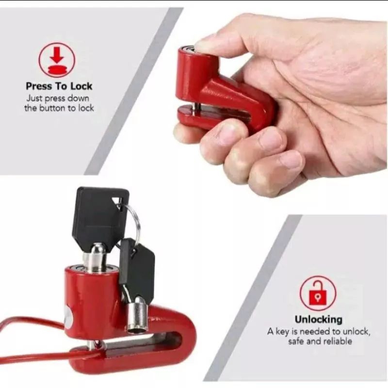 Jual Gembok Cakram Gembok Pengaman Motor Anti Maling Murah | Shopee ...
