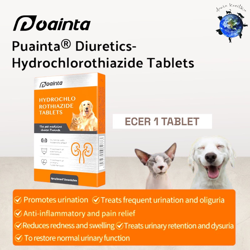 Jual Puainta Diuretics Tablets Urinary - Anti FUS - FLUTD / Infeksi ...
