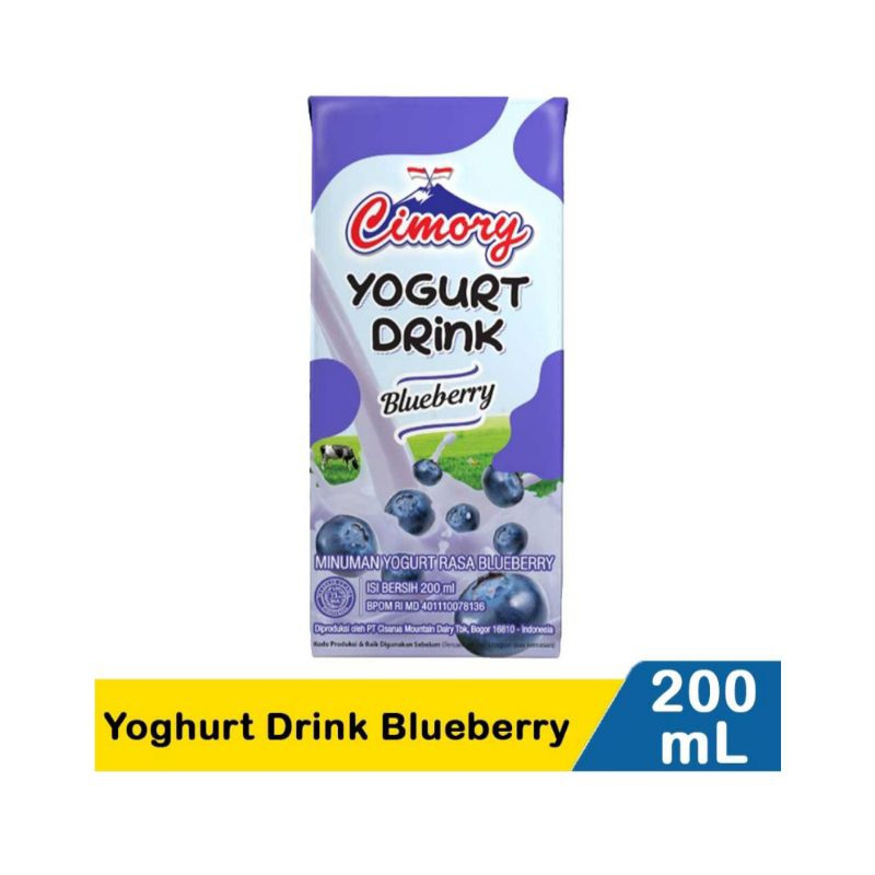 Jual cimory yogurt drunk rasa blueberry 200 ml | Shopee Indonesia