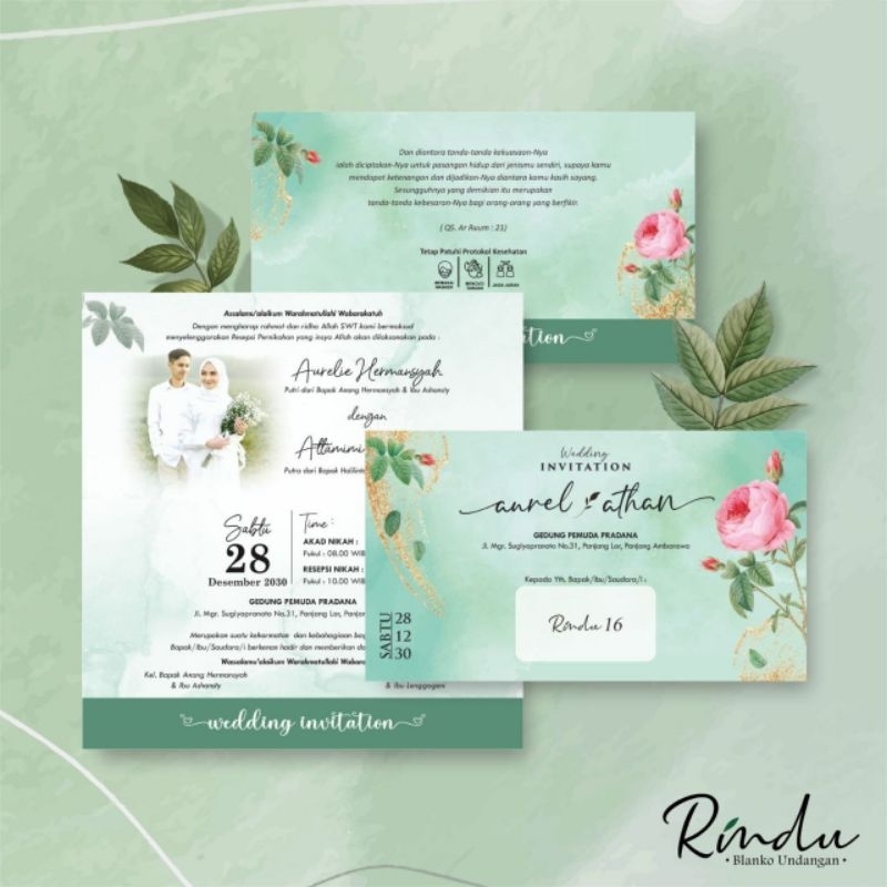Jual CETAK UNDANGAN NIKAH SIMPLE ELEGAN MURAH - UNDANGAN RINDU 16 ...