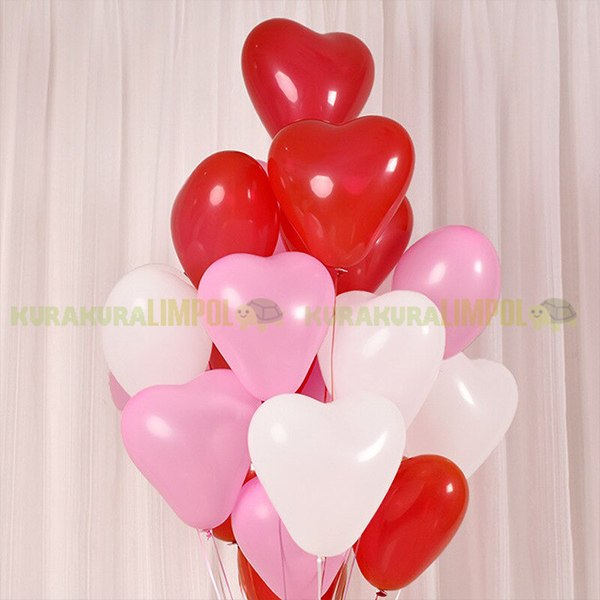 Jual Balon Latex Motif Bentuk Love Hati 12 Inci Satuan 12 Inch | Shopee ...
