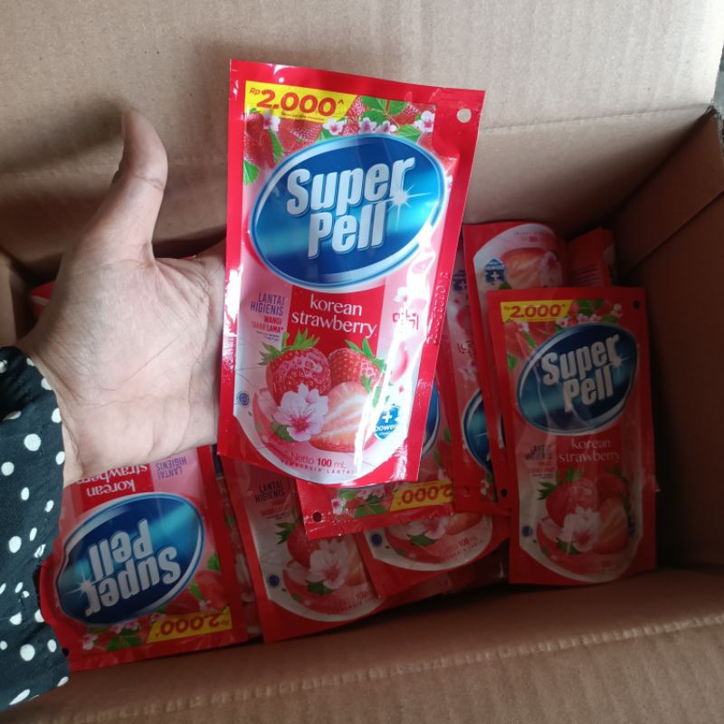 Jual Super Pel Pembersih Lantai Pouch 100ml Strawberry | Shopee Indonesia