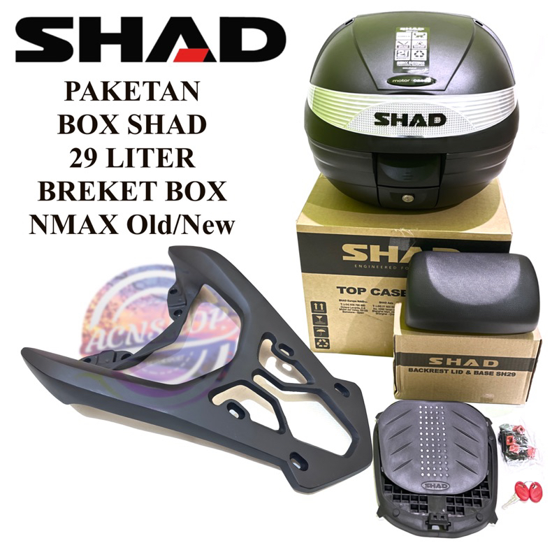 Jual PAKETAN BOX SHAD SH29 + BREKET BRACKET TOP BOX MOTOR NMAX OLD / NMAX NEW | Shopee Indonesia