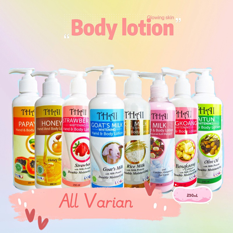 Jual THAI Hand & Body Lotion 250ml - Goats Milk Rice Strawberry ...
