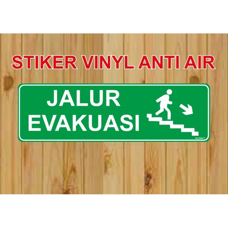 Jual Sticker Sign 25x8cm Jalur Tangga Evakuasi Kiri Atau Kanan | Shopee Indonesia