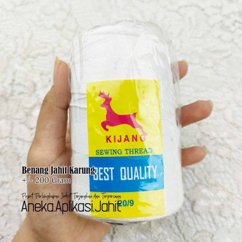 Jual +/- 200 GRAM BENANG KATUN KIJANG BENANG KARUNG PUTIH / BENANG GONI ...