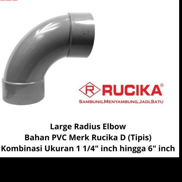 Jual Long Large Radius Elbow 3" inch PVC Rucika D (Tipis) | Shopee Indonesia