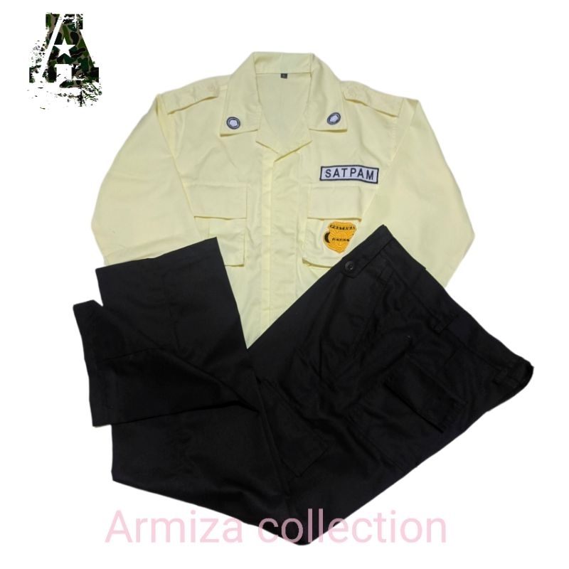 Jual Seragam PDL satpam security terbaru warna cream | Shopee Indonesia