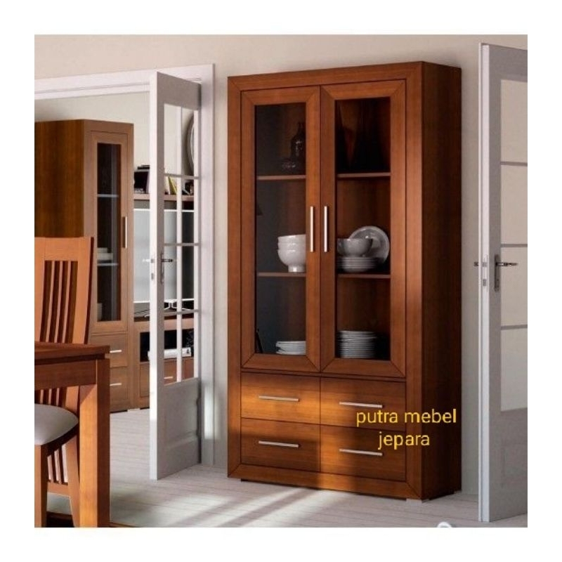 Jual almari hias minimalis kayu jati custom | Shopee Indonesia