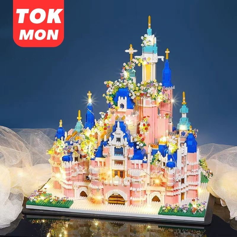 Jual Tokmon Nano Balok Princess Castle DIY 3D Swan Lake Blok Bangunan ...