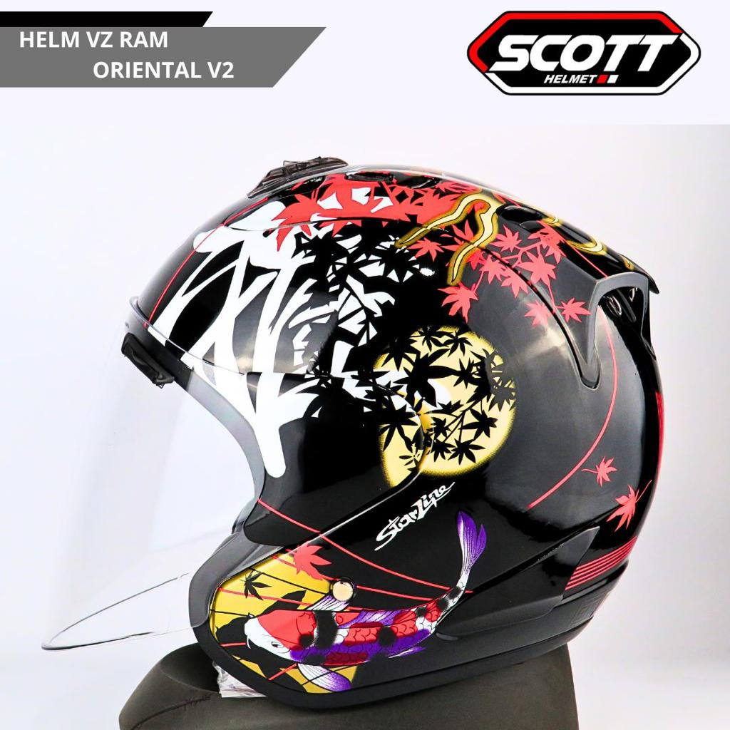 Jual Helm Scott VZram / R5 / Ram 4 / Helm Half Face Free Stiker Ar*ai ...