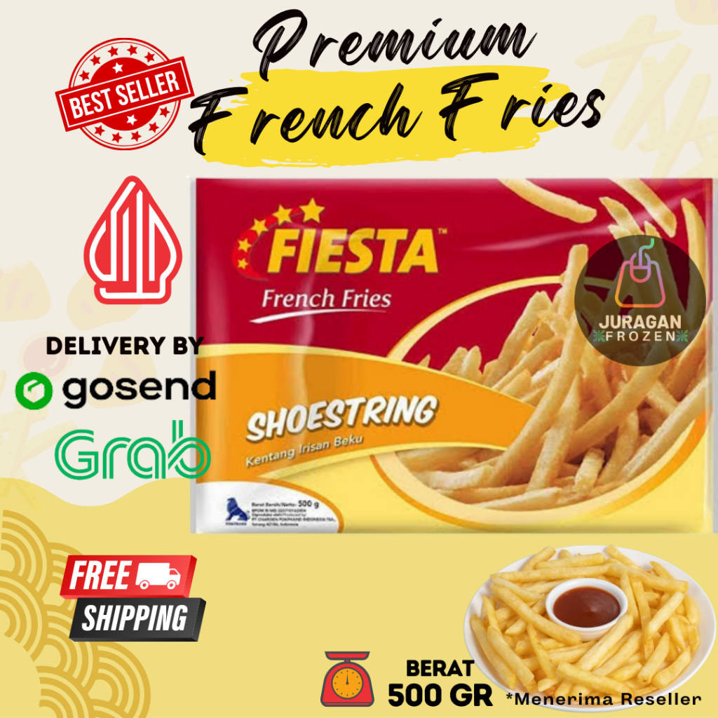 Jual FIESTA KENTANG GORENG FROZEN SHOESTRING 500GR / FRENCH FRIES ALA HOTEL IMPORT | Shopee ...