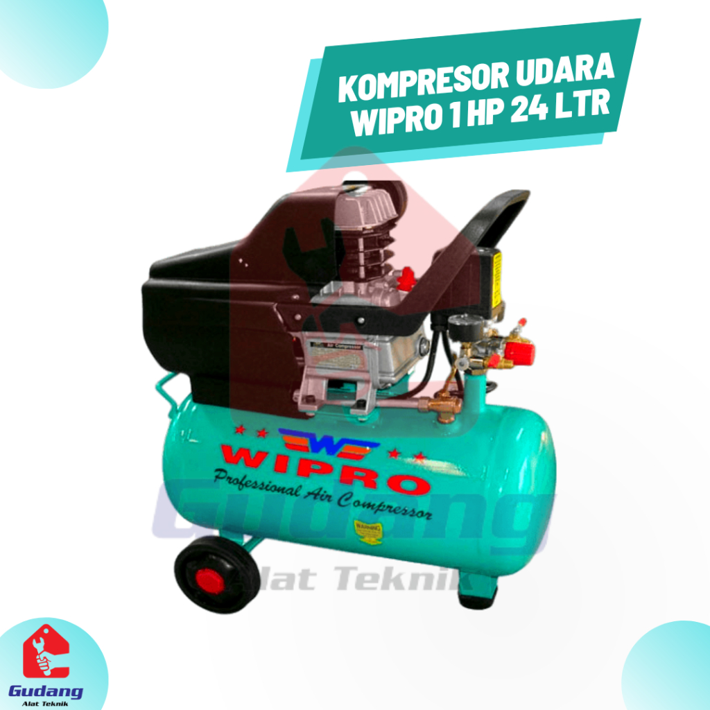 Jual Kompresor Udara Portabel Wipro Gemini 240 1HP 24 Liter Air ...