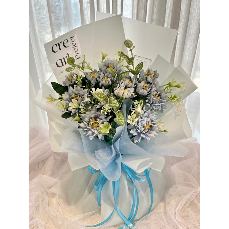 Jual Pastel Colored Artificial Flowers Bouquet/ Buket bunga palsu warna ...