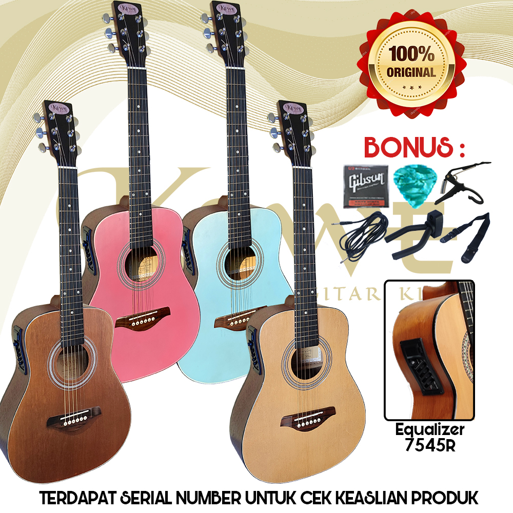 Jual Gitar Akustik Elektrik Merk Kowe Ukuran 3/4 String ORIGINAL 100% ...