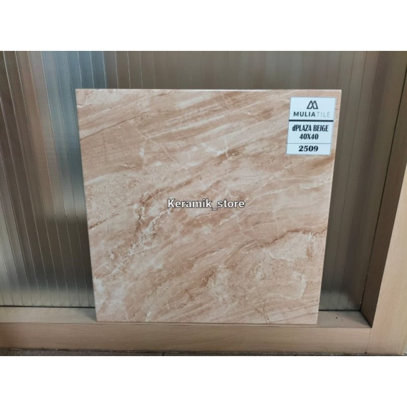 Jual Keramik Lantai 40x40 Kilap Kw 1 , D'plaza Beige Mulia Tile ...