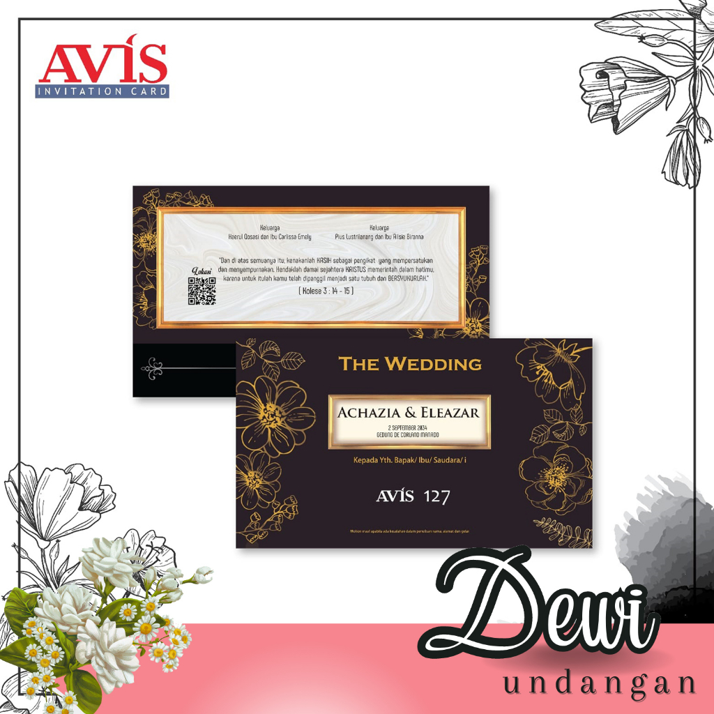 Jual Blangko Undangan Nikah atau Kertas Undangan Pernikahan Avis 127 ...