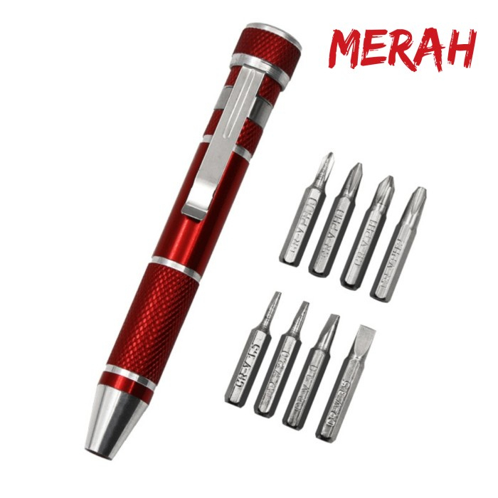 Jual Pena Obeng Presisi 8 IN 1 Multifungsi Mini Pen Reparasi Hand Tools ...