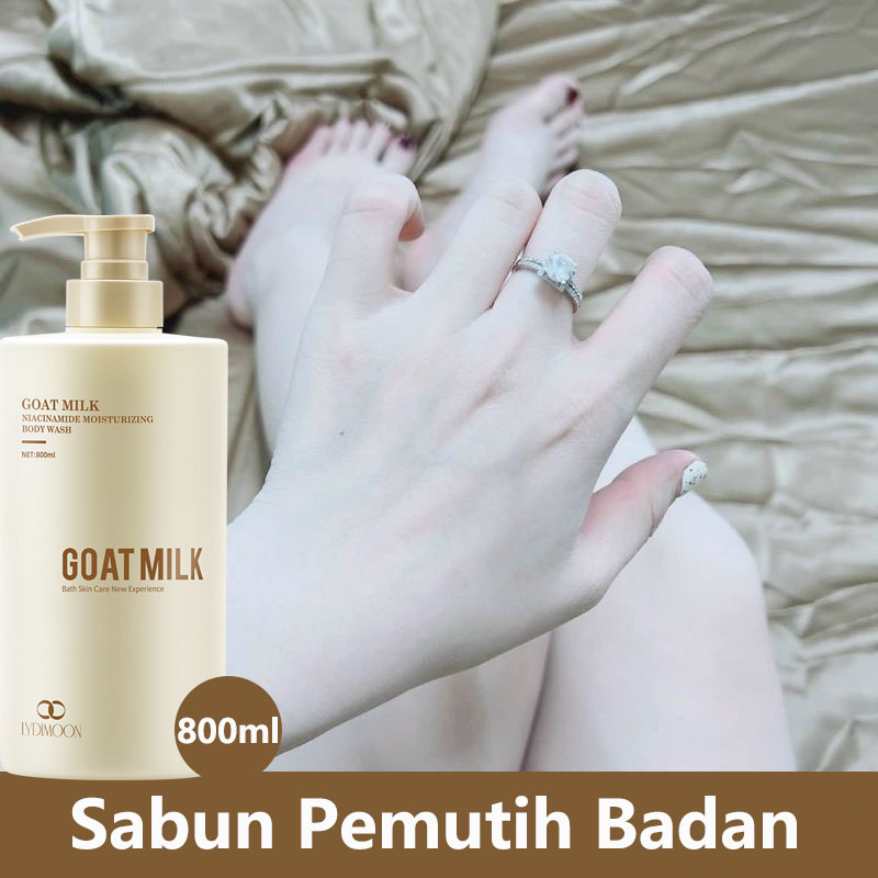Jual Sabun pemutih badan Sabun mandi cair Whitening body wash 800ml goat milk Niacinamide lembut ...