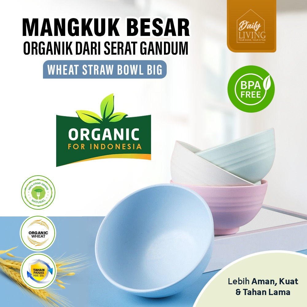 Jual Mangkuk Plastik Besar Premium Mangkok Makan Daily Living Wheat ...