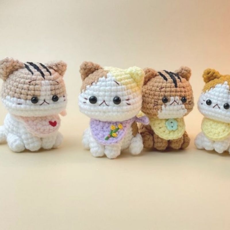 Jual Amigurumi Cat cute boneka rajut kucing keychain | Shopee Indonesia