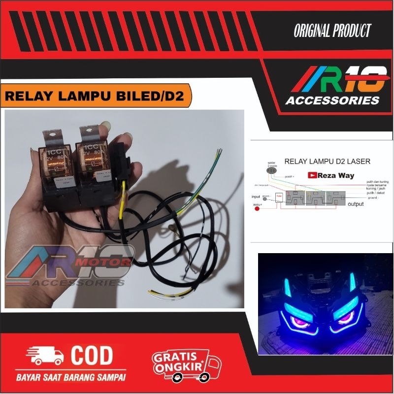 Jual RELAY LAMPU BILED DAN D2 LASER 2 RELAY / 3 RELAY | Shopee Indonesia
